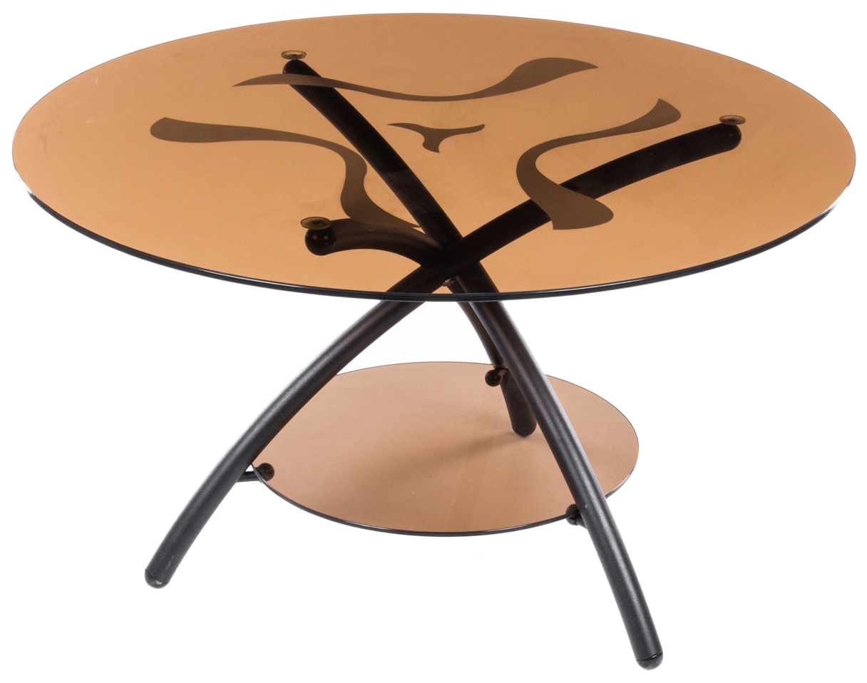 Журнальный столик Мебелик Дуэт 3 1650 85х85х50 см, чёрный/тонированное