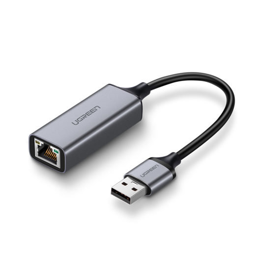 Адаптер uGreen CM209 (50922) USB to RJ45 Ethernet Adapter Aluminum Case серый космос