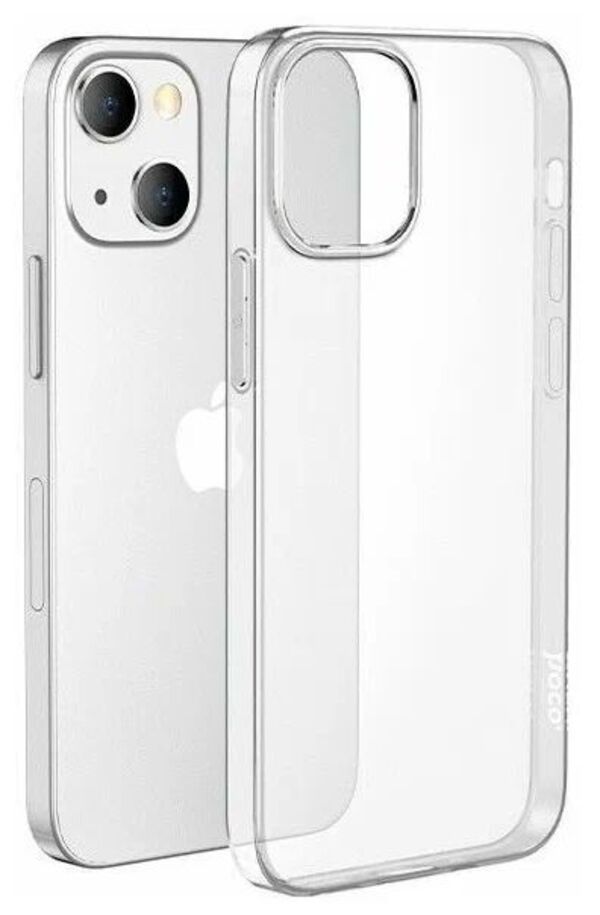 Накладка для iPhone 14 Hoco Light силикон тонкий прозрачный темный