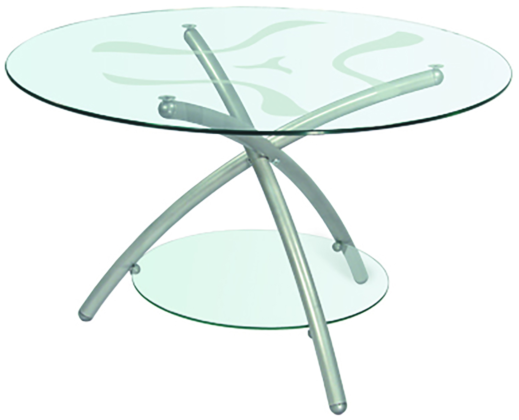 Журнальный столик Мебелик Дуэт 3 1650 85х85х50 см, металлик/прозрачное