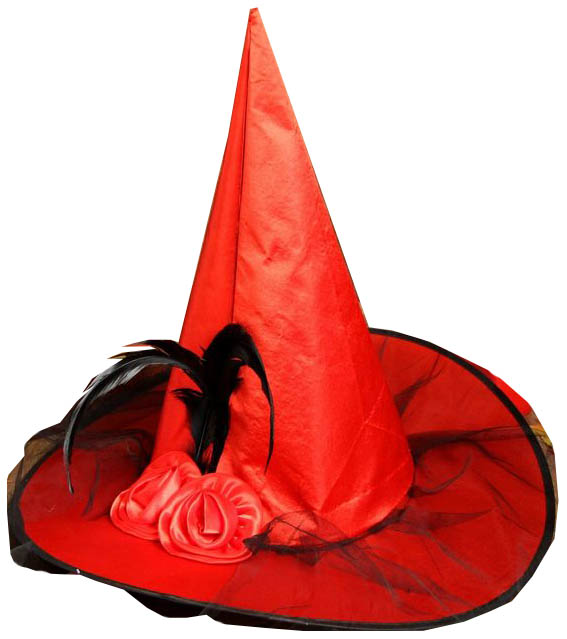 Карнавальная шляпа Ведьмочка с фатой, красный Sima-Land