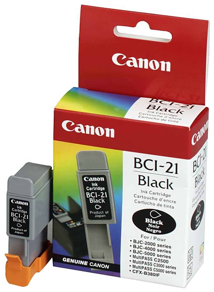 Картридж для струйного принтера Canon BCI-21BK (0954A002) черный, оригинал