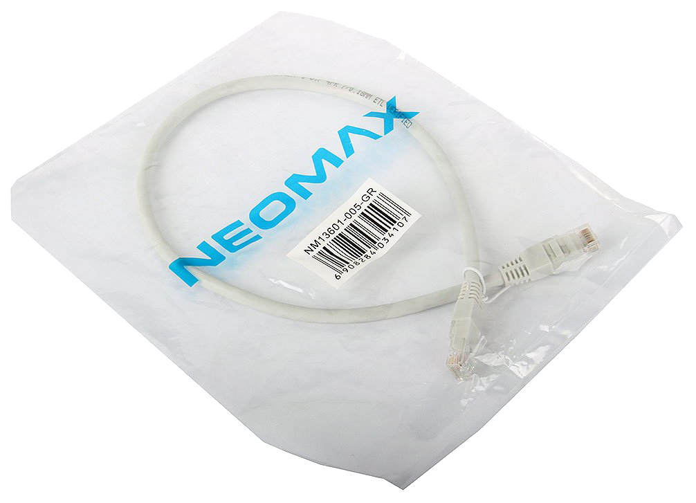 Кабель Neomax RJ45-RJ45, M-M 0,5м Grey (NM13601-005-GR)