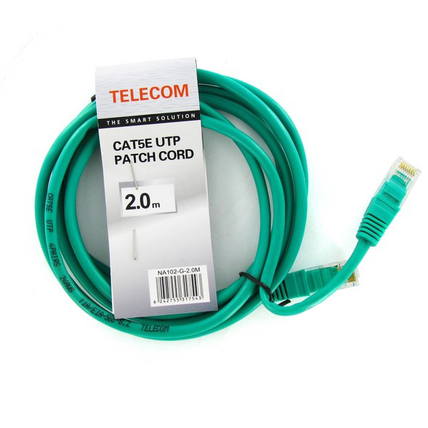 Патч-корд TELECOM UTP CAT5е, зеленый, 2м