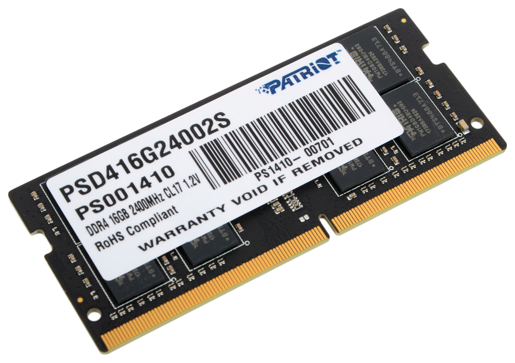 Оперативная память Patriot 16Gb DDR4 2400MHz SO-DIMM (PSD416G24002S)