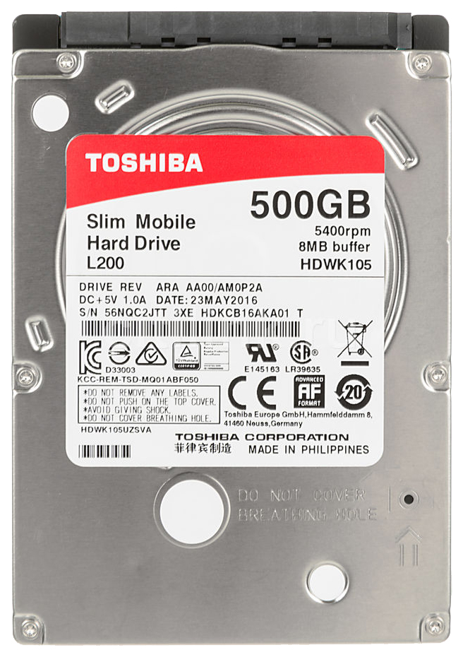 Жесткий диск Toshiba L200 500ГБ (HDWK105UZSVA)
