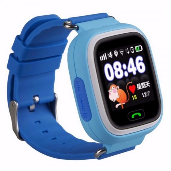 Детские смарт-часы Smart Baby Watch Q90 с GPS трекером Blue/Blue
