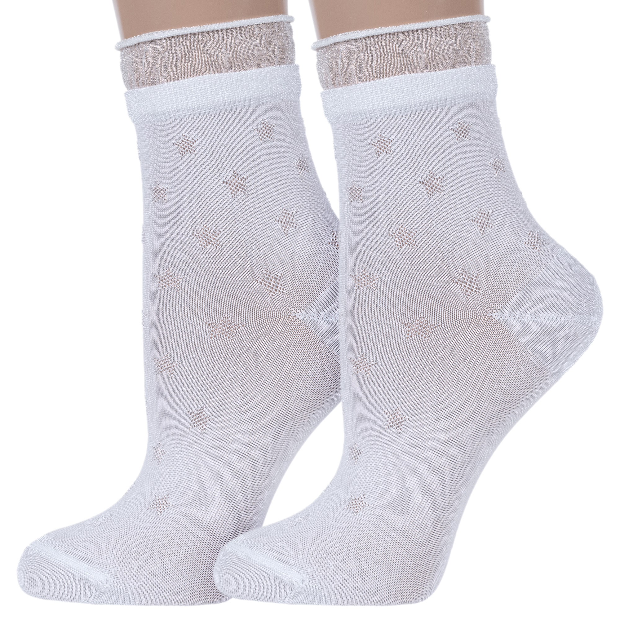 Комплект носков женских NOSMAG 2-19С-189СП белых; прозрачных 25