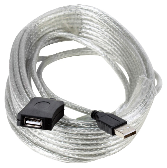 Кабель Aopen USB A-USB A, M-F 5м Silver (ACU823-5M)