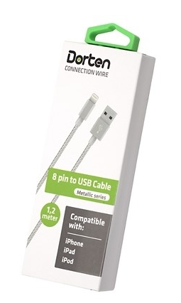 Кабель Dorten Metallic Lightning to USB Cable 1,2 м Silver