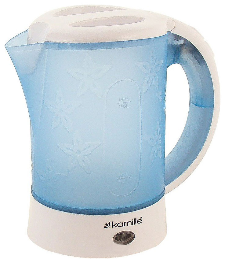 Чайник электрический Kamille 1718B 0.6 л белый, голубой