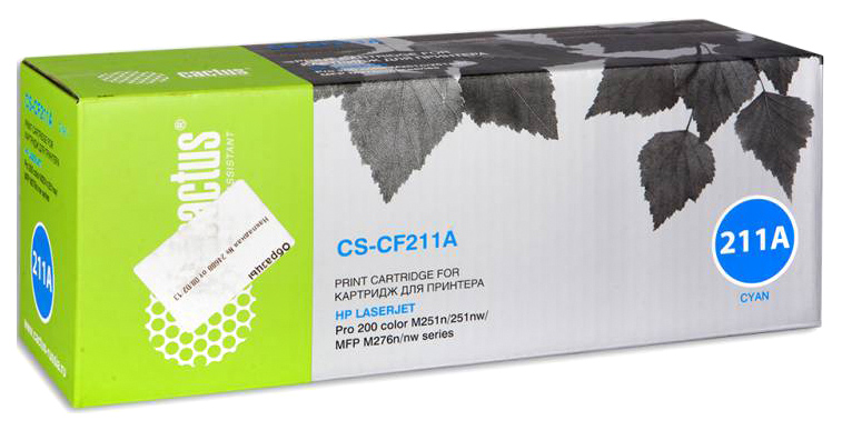 Тонер-картридж для лазерного принтера CACTUS CS-CF211A голубой, совместимый