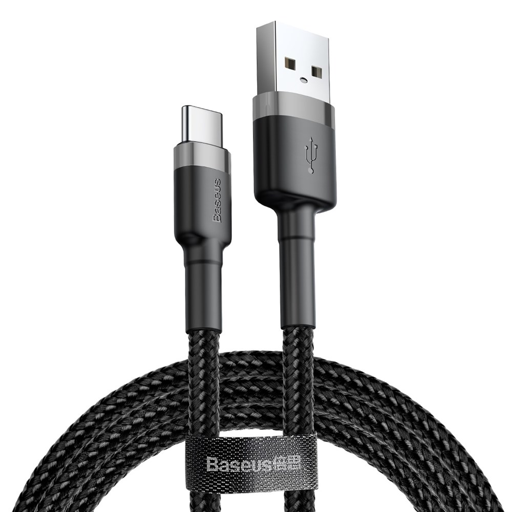 Кабель Baseus Cafule USB - Type-C 2А 3м Black/Grey (CATKLF-UG1)