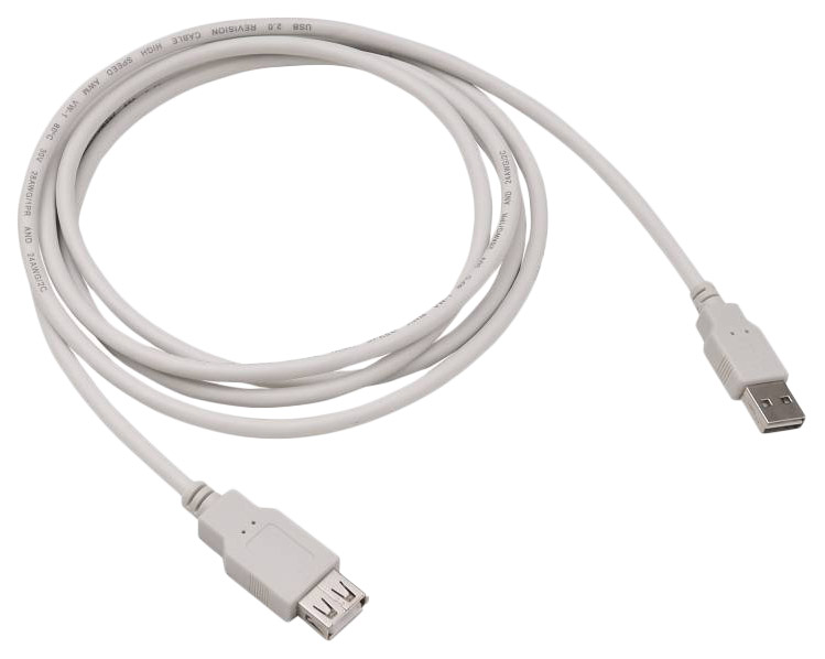 Кабель BURO USB A-USB A, M-F 1,8м Grey