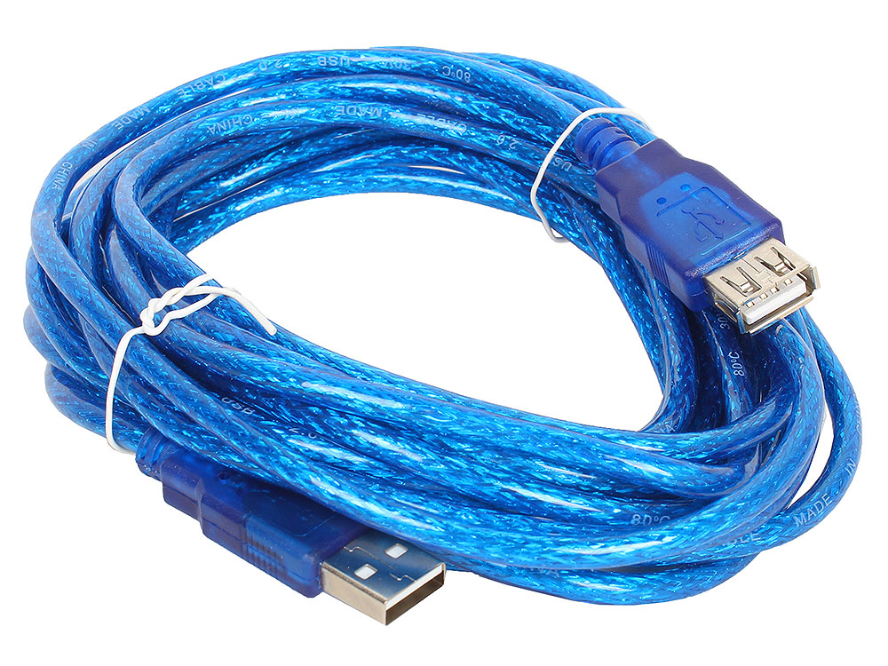 Кабель Telecom USB A-USB A, M-F 1,8м Blue (VUS6956T-1.8MTBO)