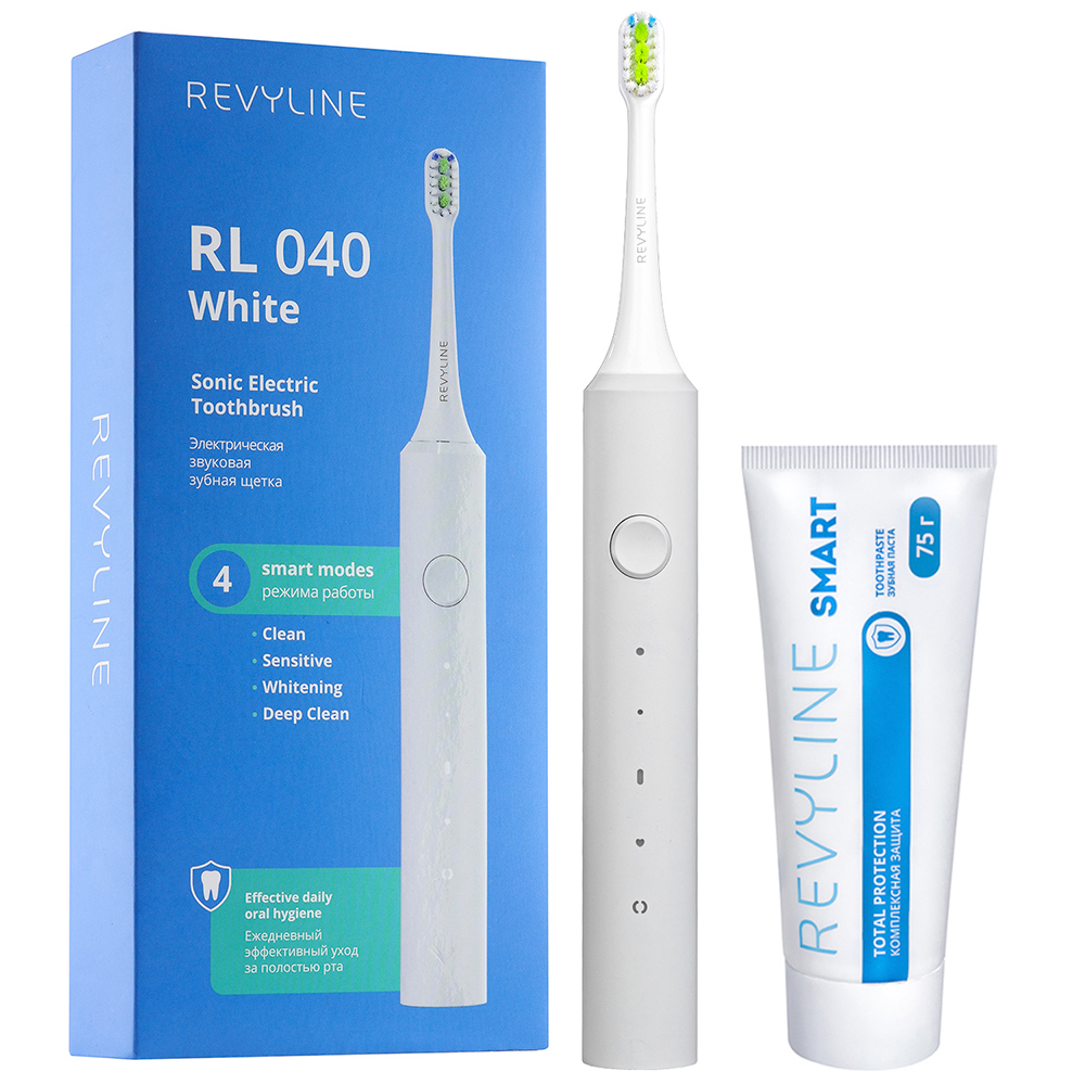 Электрическая зубная щетка Revyline RL 040+зубная паста белый