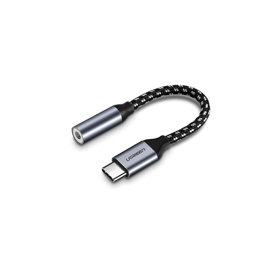 Кабель uGreen AV142 (30632) USB Type C to 3.5mm Female Cable 10 см серый