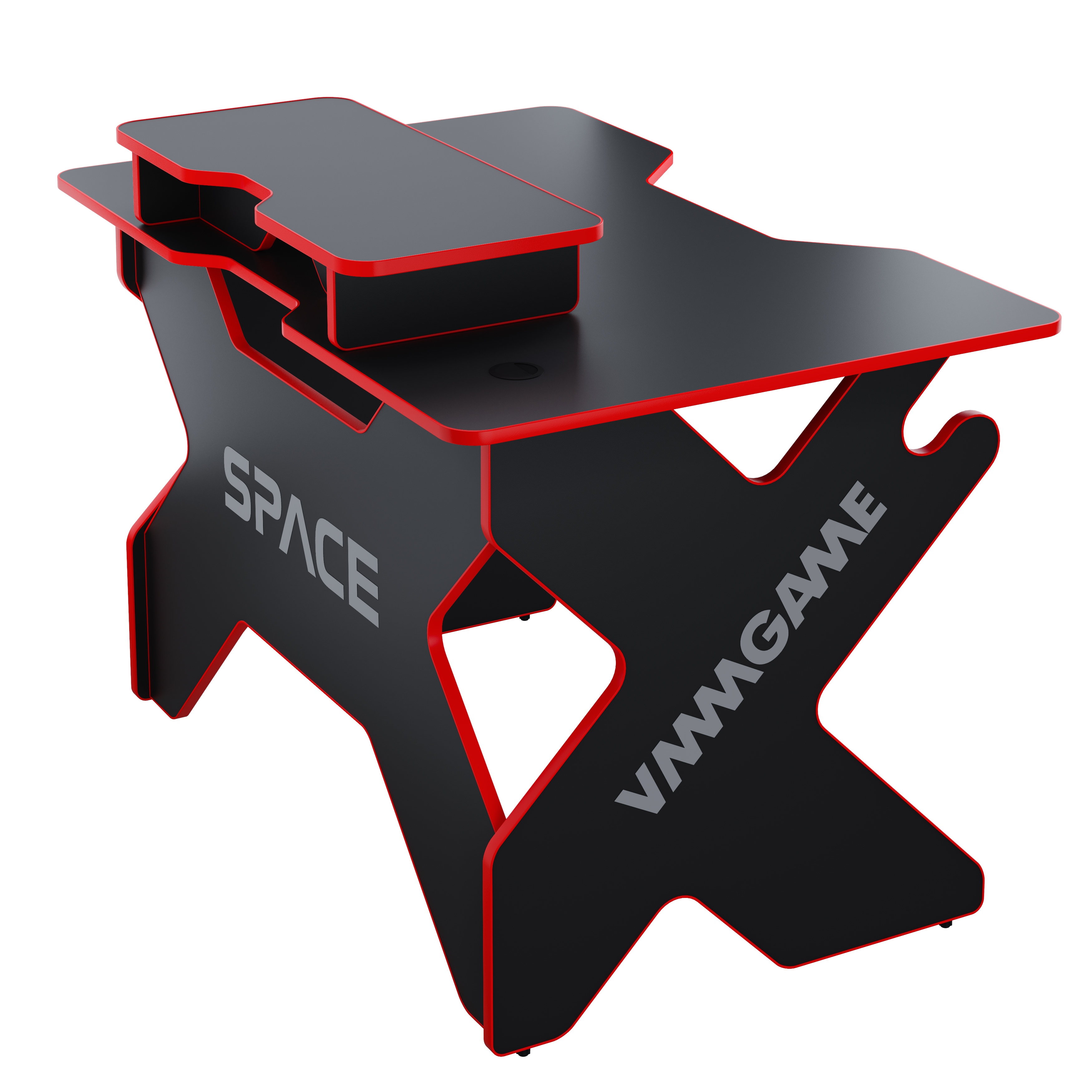 Игровой стол VMMGAME SPACE 120 DARK красный с подставкой для монитора BASE