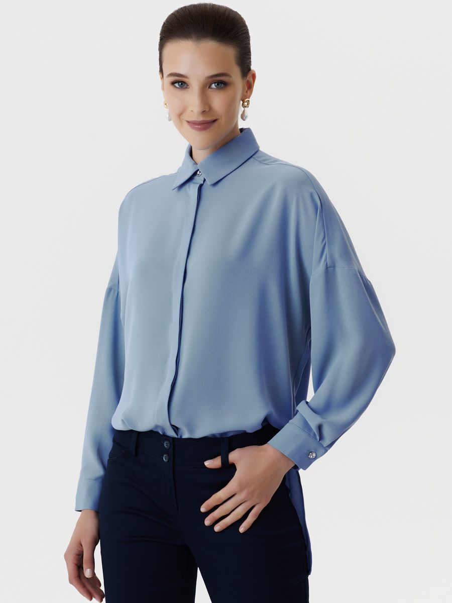 Блуза женская Арт-Деко R-1395 голубая 44 RU