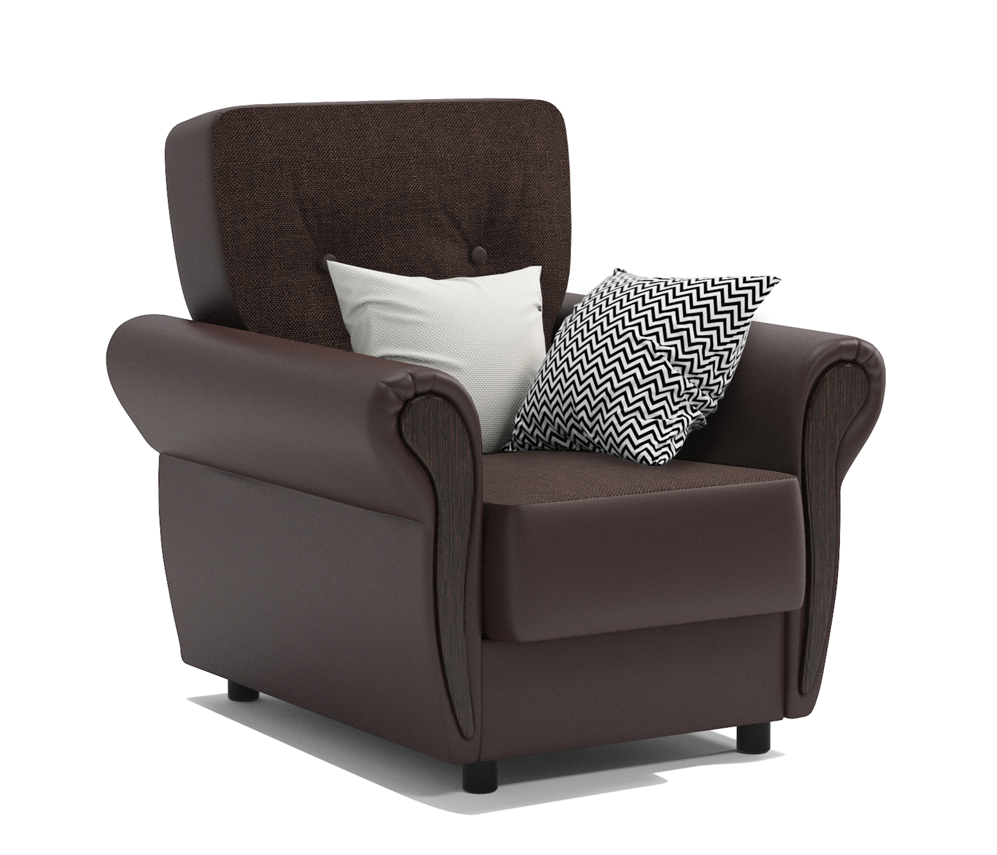 Кресло для отдыха Шарм-Дизайн Классика М шоколадная рогожка и экокожа