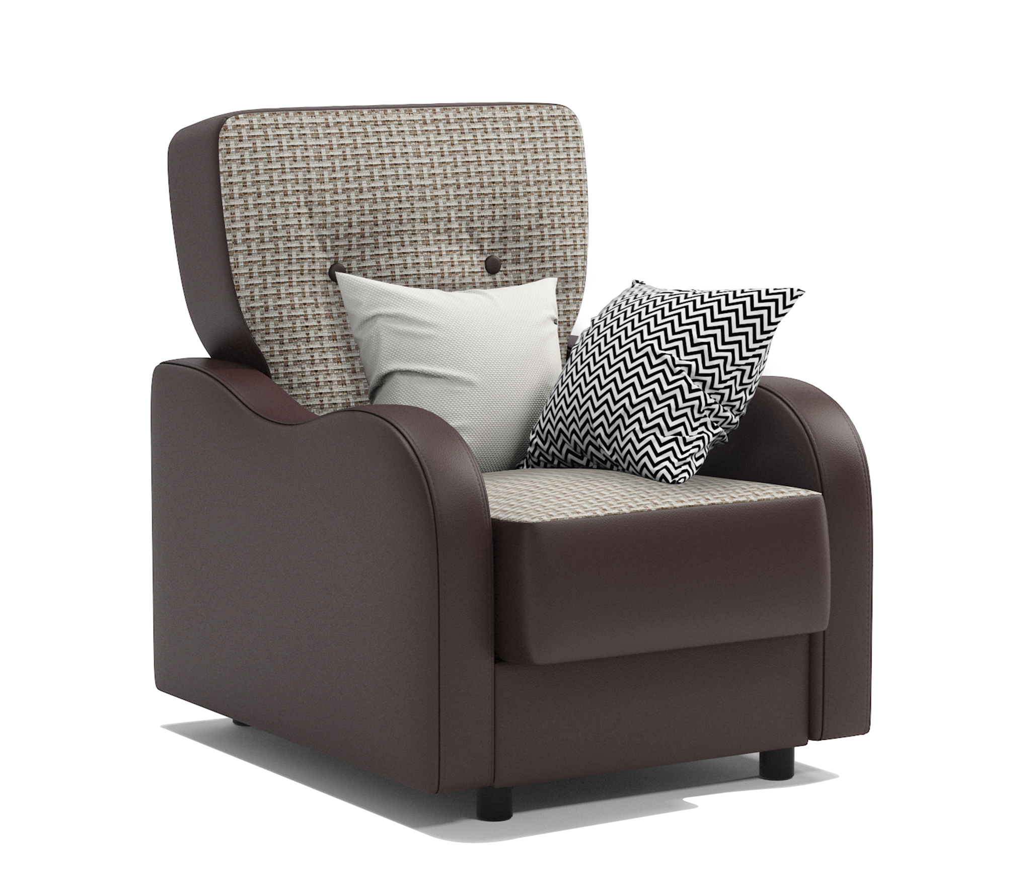 Кресло для отдыха Шарм-Дизайн Классика В Корфу беж и экокожа шоколад