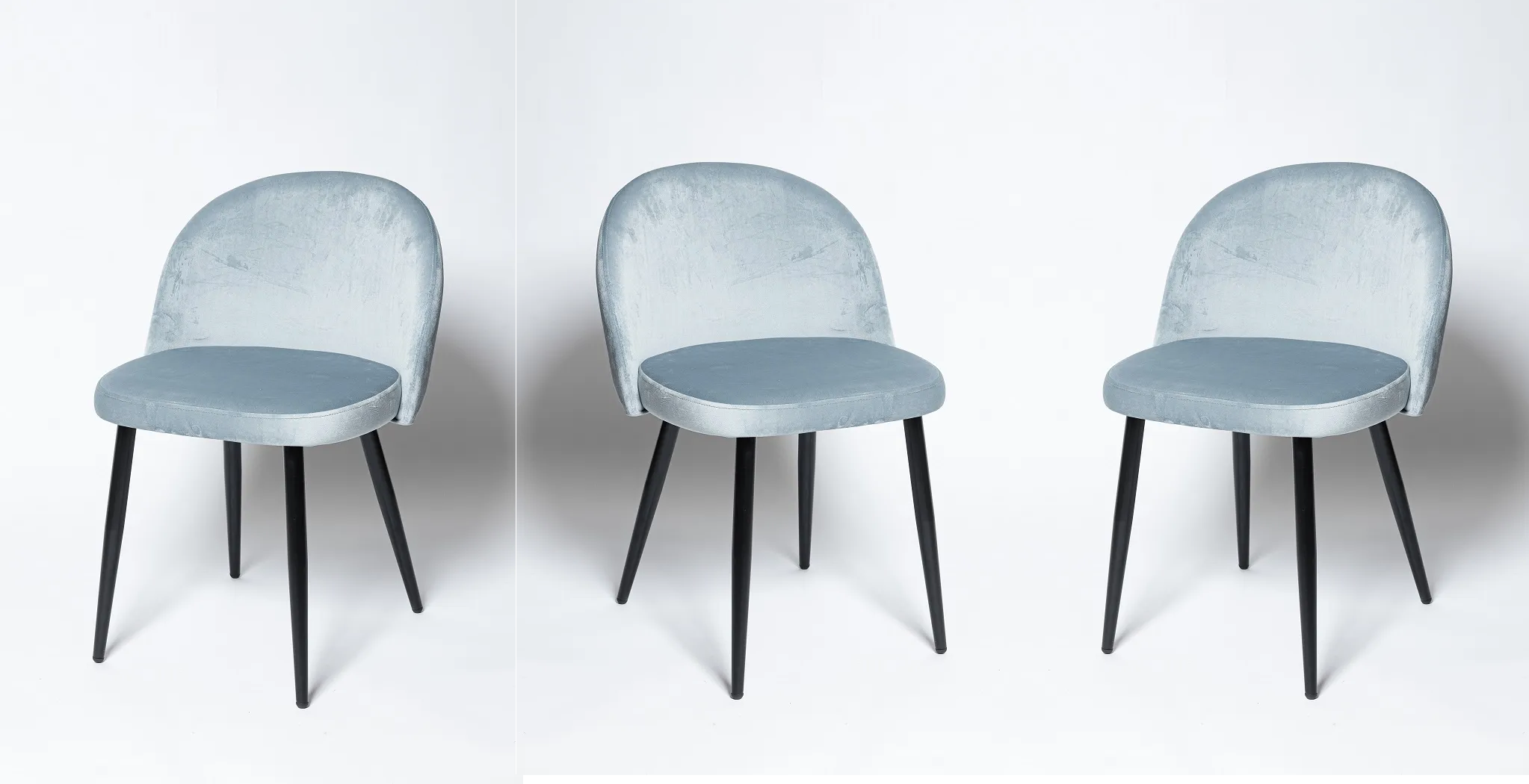 Комплект стульев 3 шт. La Room UDC-7003 (G062-81), черный/голубой
