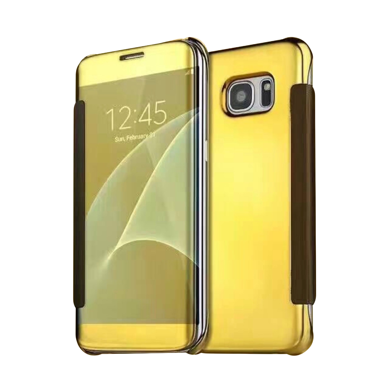 Чехол MyPads Clear View Cover для Samsung Galaxy Note 5 Gold