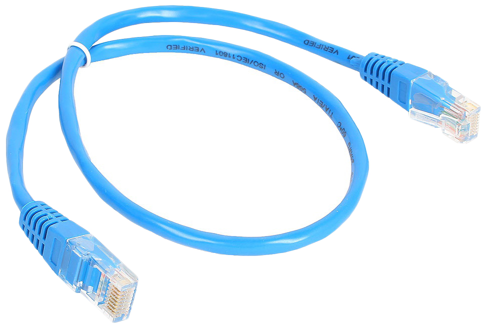 Кабель NoBrand RJ45-RJ45, M-M 0,5м Blue