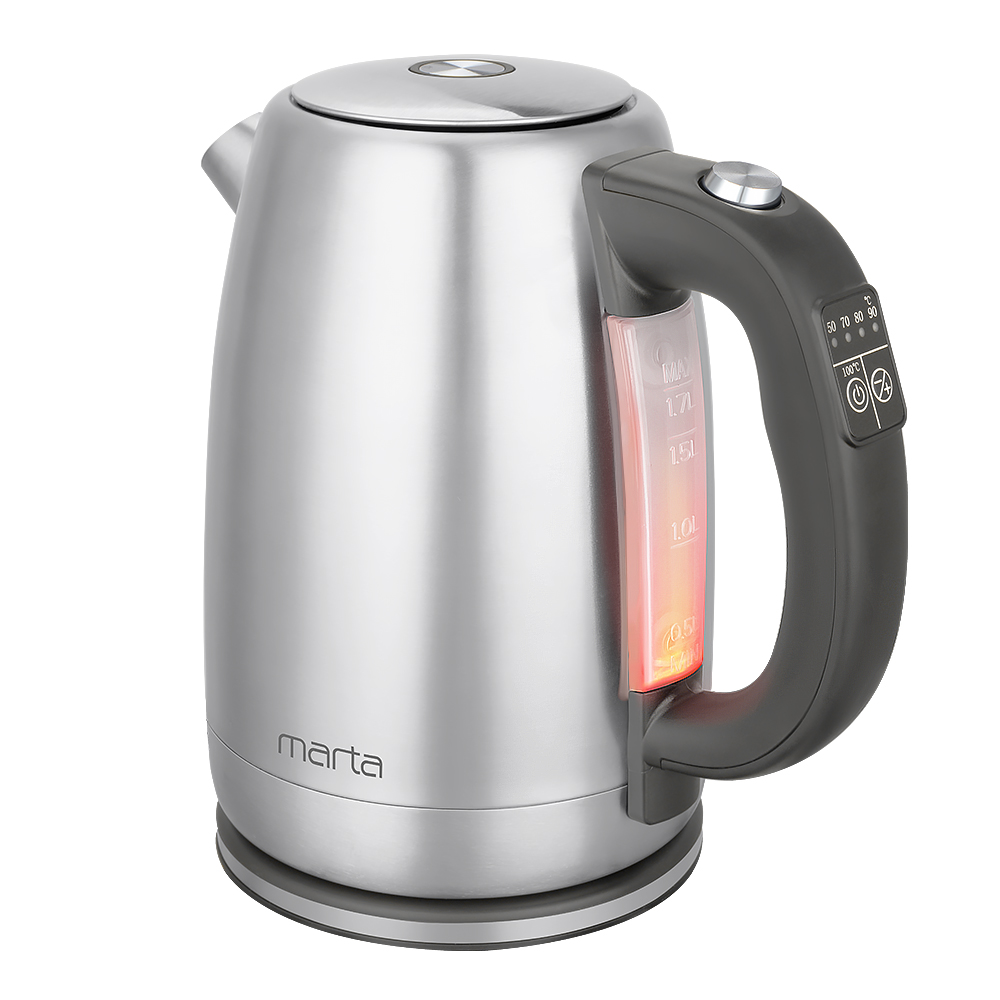 Чайник электрический Marta MT-4564 1.7 л серебристый, серый