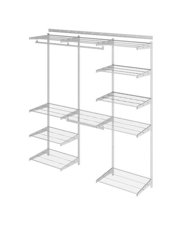 Гардеробная система хранения Практик Max G180, белая, 2050x1950x450 мм, 11 полок