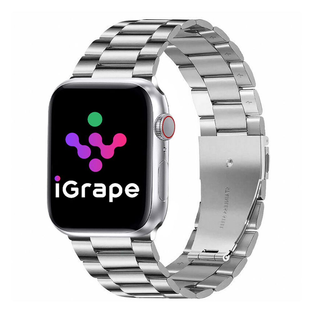 Ремешок iGrape для Apple Watch из нержавеющей стали 42/44/45 мм (Серебряный)