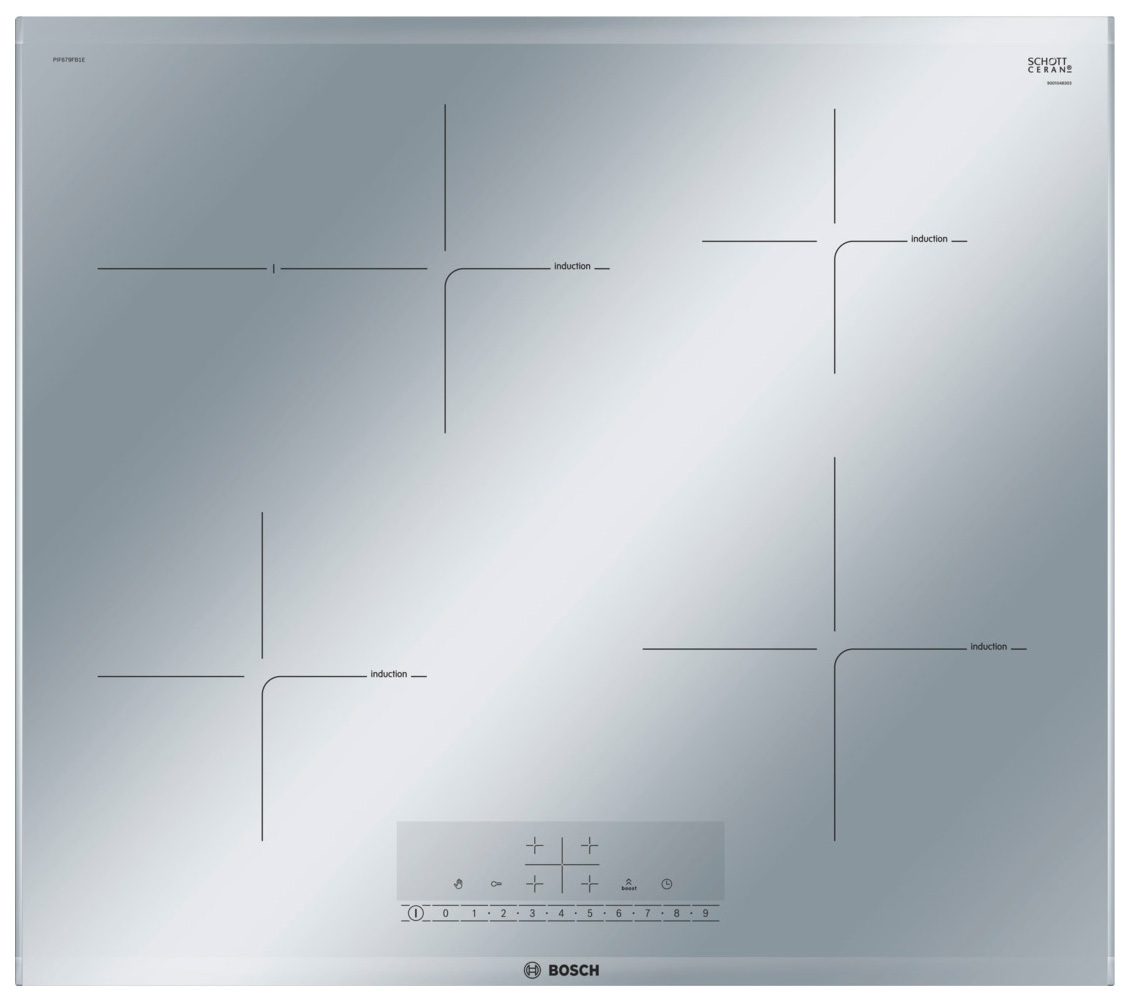 Встраиваемая варочная панель индукционная Bosch PIF679FB1E Silver