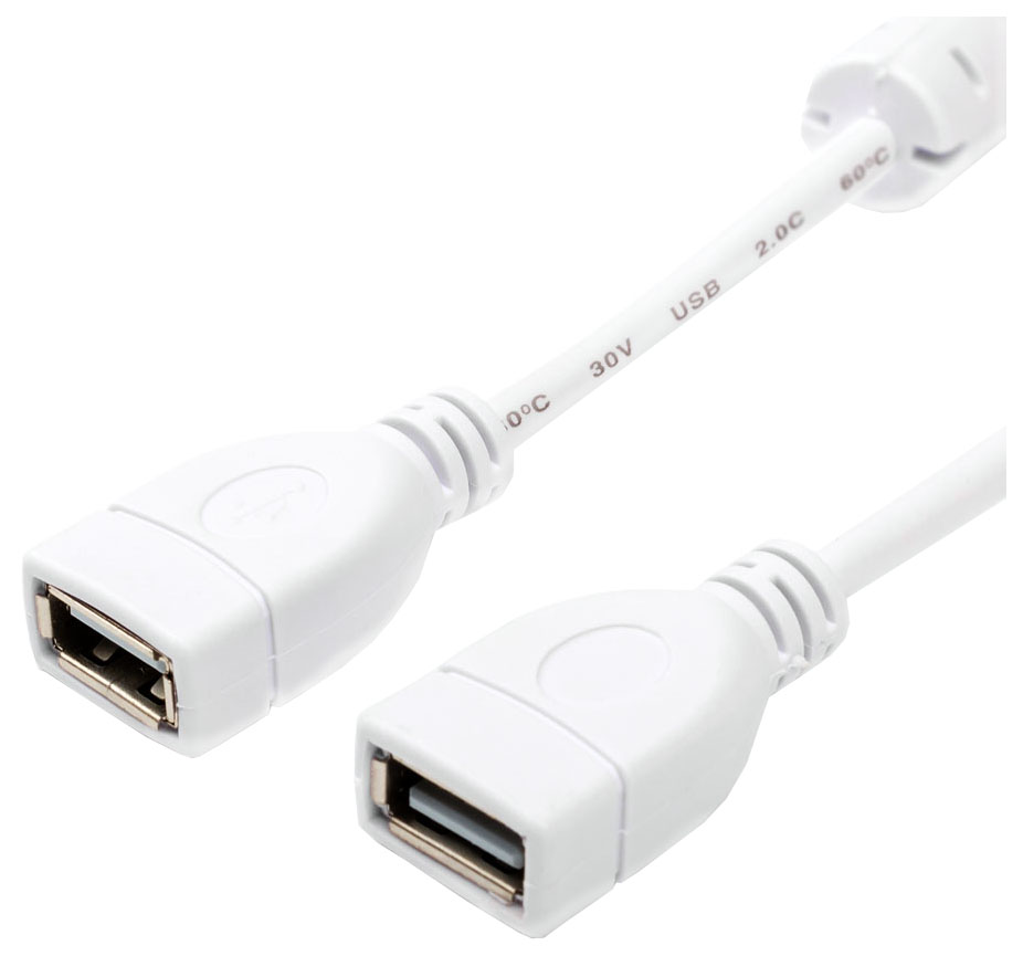 Кабель Atcom USB A-USB A, F-F 1,8м White (AT15647)