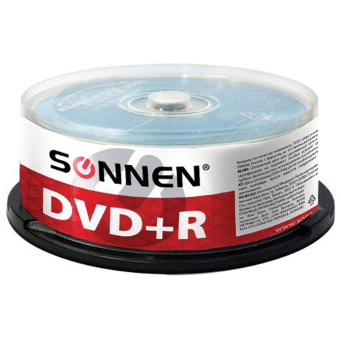 Диски DVD+R (плюс) "Sonnen", 4,7 Gb, 16x, Cake Box 50 штук