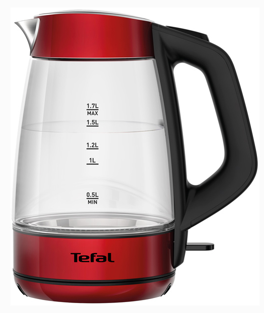 Чайник электрический Tefal KI520530 1.7 л Red, Transparent