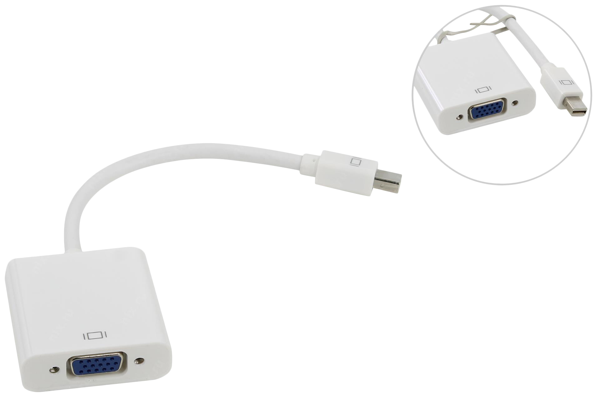 Адаптер VCOM Mini DisplayPort-VGA, M-F 0,2м White (TA6070)