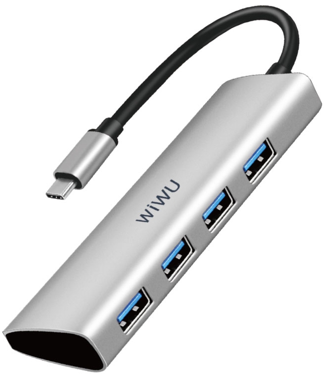 USB-концентратор Wiwu Alpha A440 USB-C (Grey)