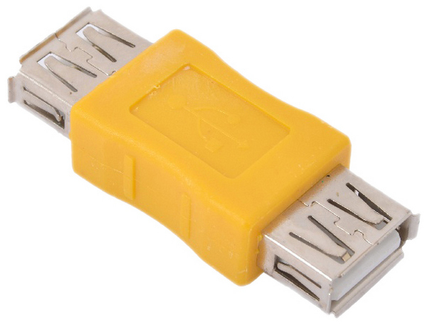 Переходник VCOM USB A-USB A, F-F Yellow (VAD7901/CA408)