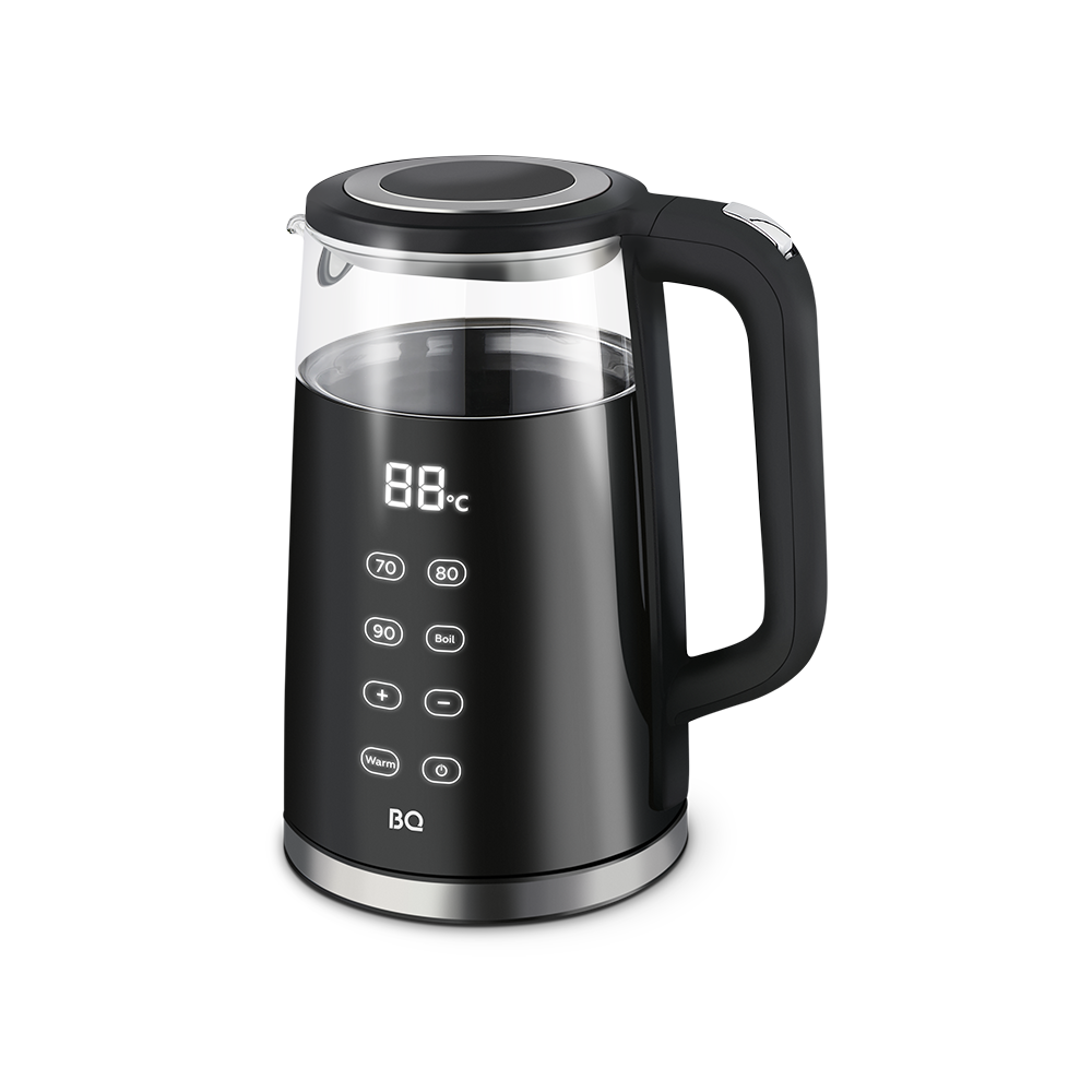 Чайник электрический BQ KT1705P 1.7 л прозрачный, черный