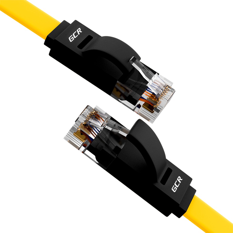 Патч-корд GCR плоский UTP cat.6 RJ45 LAN компьютерный кабель для интернета медный 5м