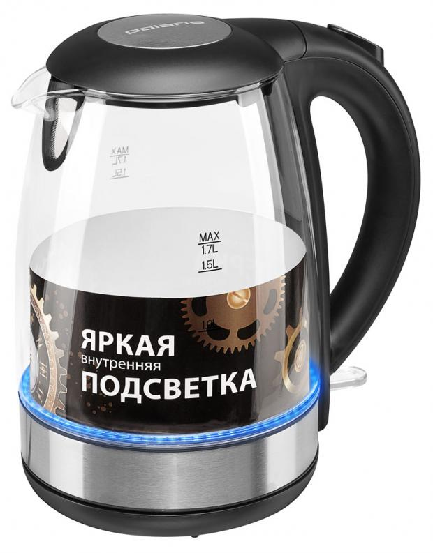 Чайник электрический Polaris PWK 1700 1.7 л Black, Transparent, Silver