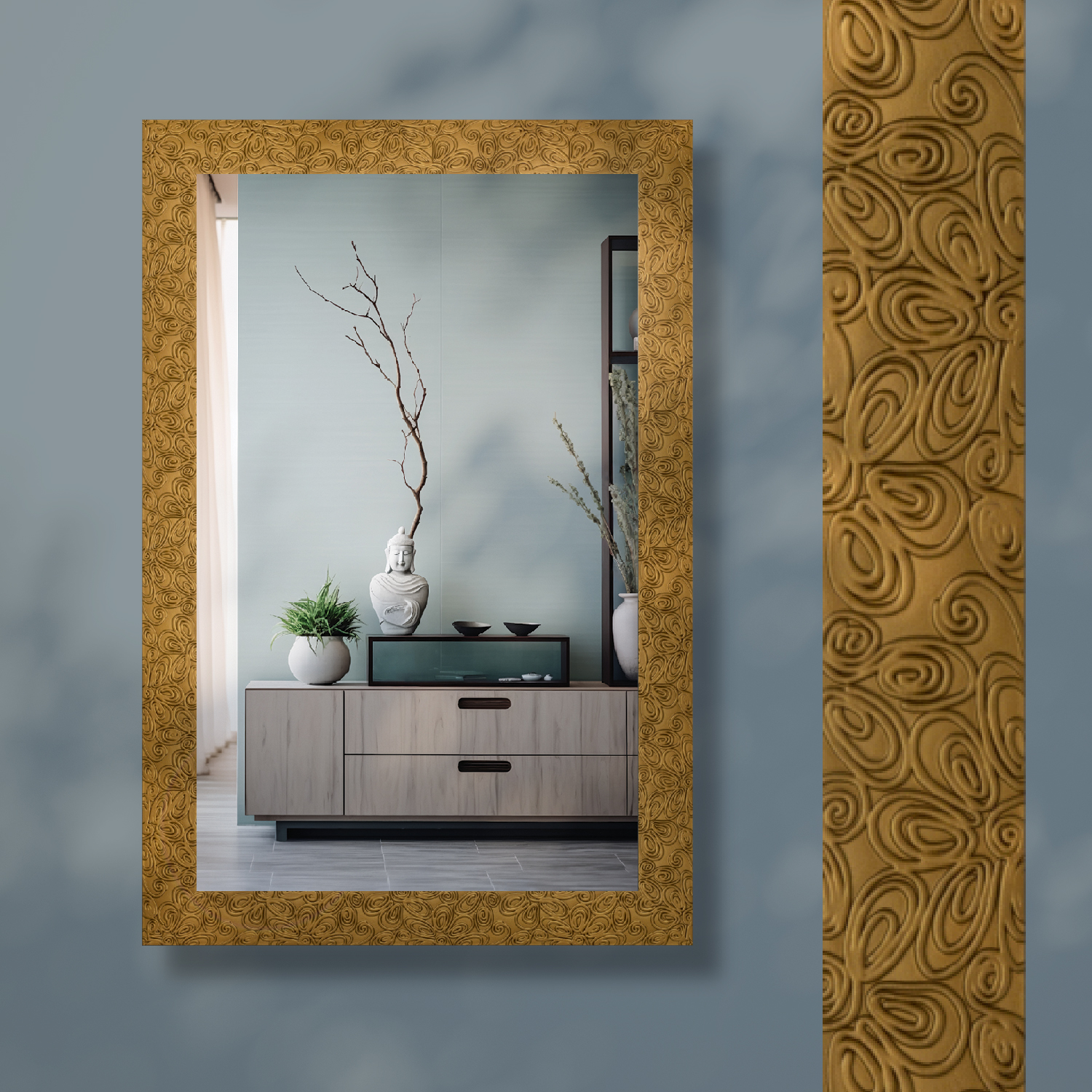 Зеркало настенное Alenkor Гранада золото 40х60 см