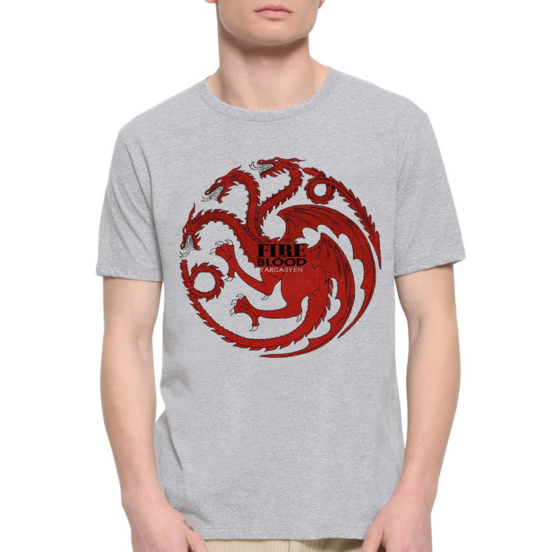 Футболка мужская DreamShirts Studio Дом Дракона - Игра Престолов Дом Таргариенов серая 3XL