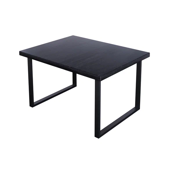 Журнальный стол Solarius Loft металл-дерево 80х60х50, цвет черного оникса, черные ножки