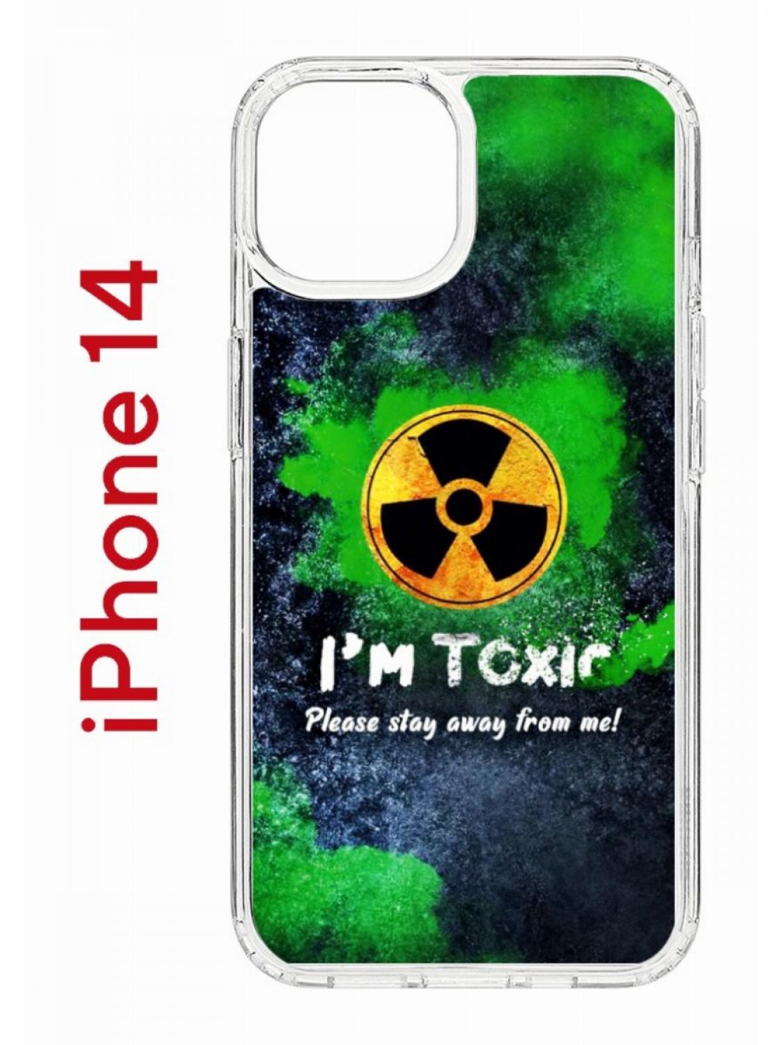 Чехол на iPhone 14 с принтом Kruche Print Toxic, бампер с защитой камеры