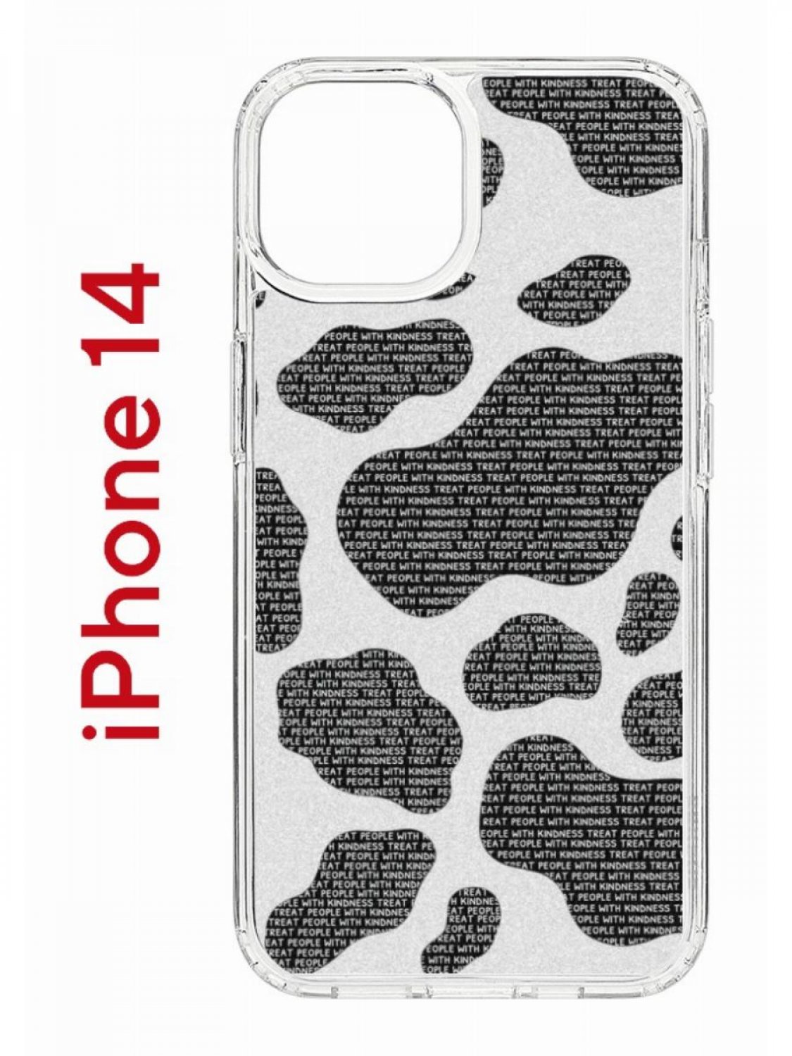 Чехол на iPhone 14 с принтом Kruche Print Доброта, бампер с защитой камеры