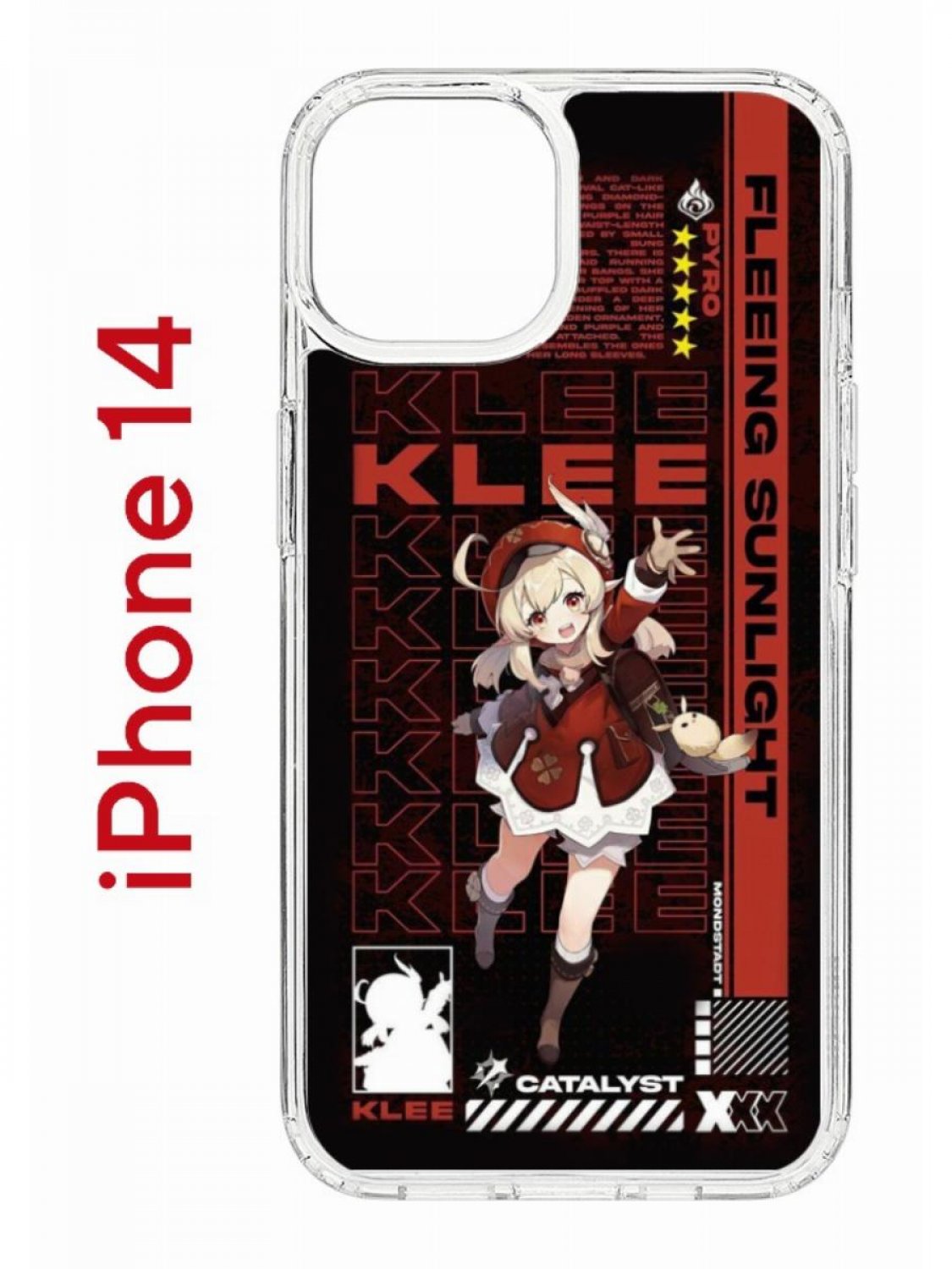 Чехол на iPhone 14 с принтом Kruche Print Klee Genshin, бампер с защитой камеры