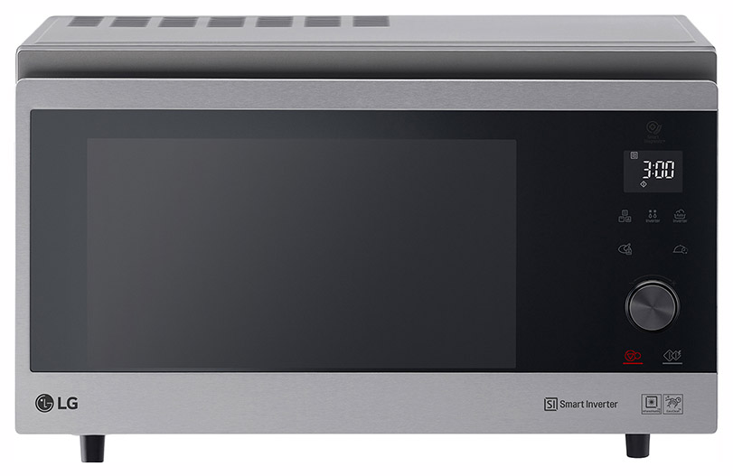 Микроволновая печь с грилем и конвекцией LG MJ3965AIS серебристый, черный