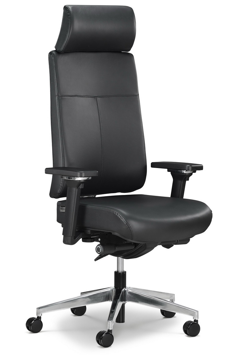 Эргономичное офисное кресло Falto Profi Trona 1702-18H - черное кожа