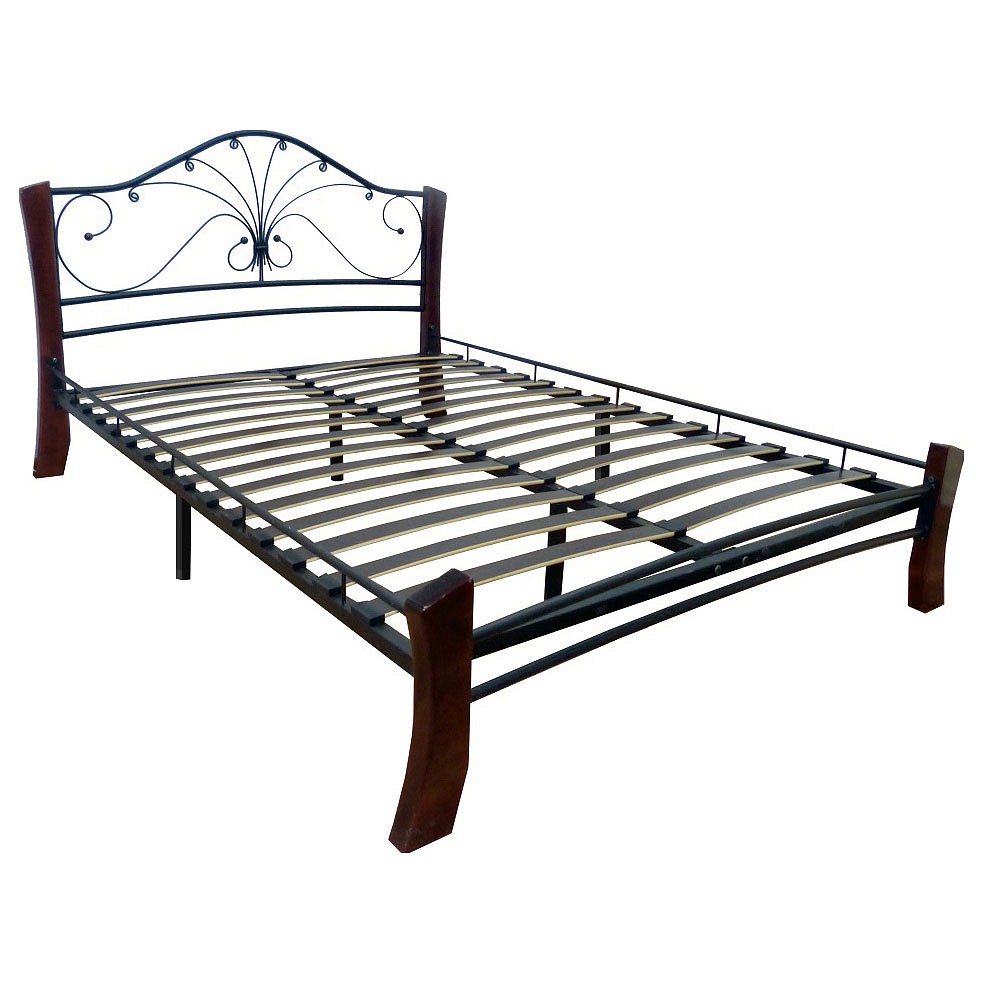 Кровать двуспальная Форвард Фортуна 4 160х200 см, черный/коричневый